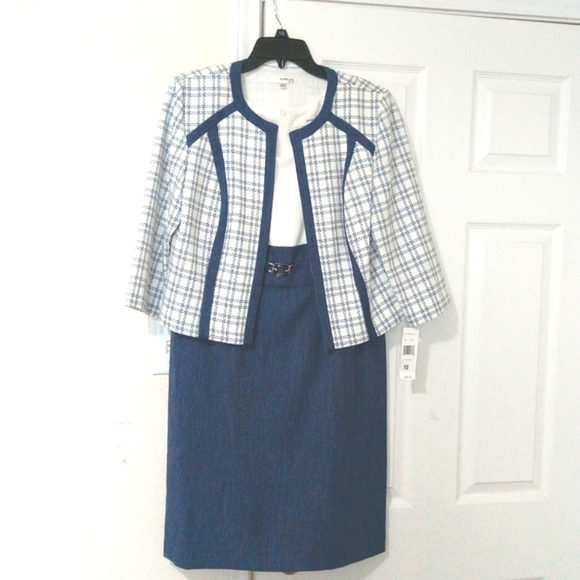 Studio One | Dresses | Studio One Womens Denim Ivy 34 Sleeve Two Pieces ...